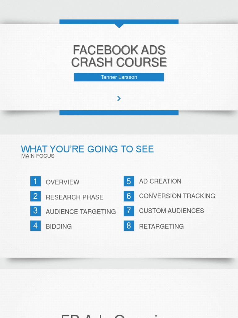 Facebook Ads Crash Course: Tanner Larsson | PDF