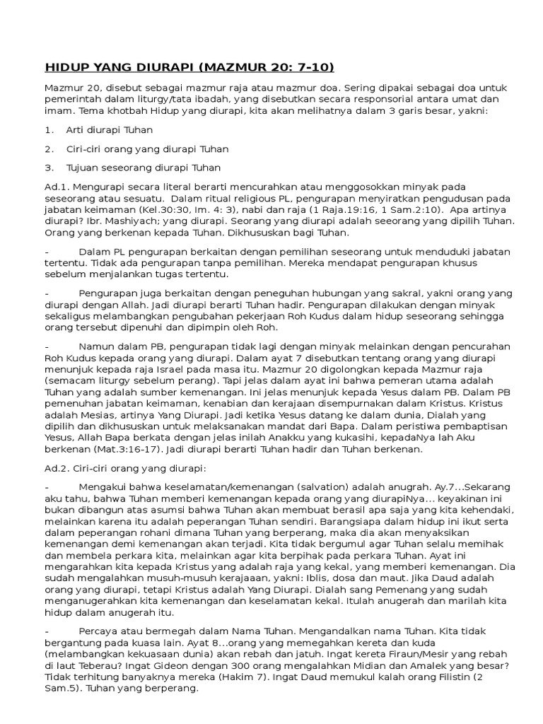 HIDUP YANG DIURapi | PDF