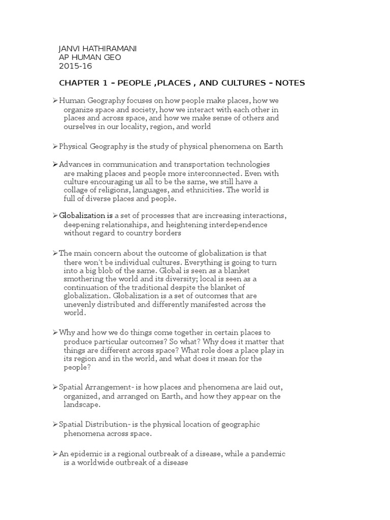 AP Human Geo Notes Red Book | PDF | Geography | Map