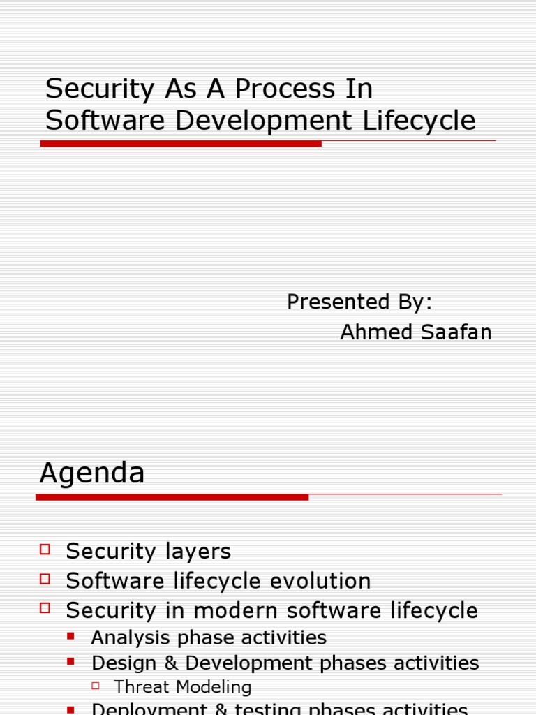 Security As A Process in Software Development Lifecycle v2.0 | PDF ...