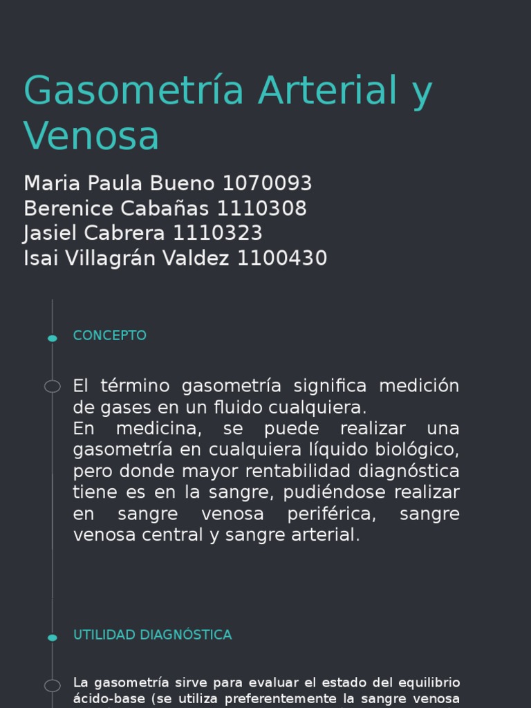 Gasometría Arterial y Venosa | Sistema respiratorio | Vena