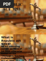Republic Act No. 9293 | PDF | Teachers | Academic Degree