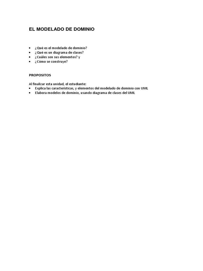 Modelo de Dominio | PDF | Objeto (informática) | Lenguaje de modelado ...