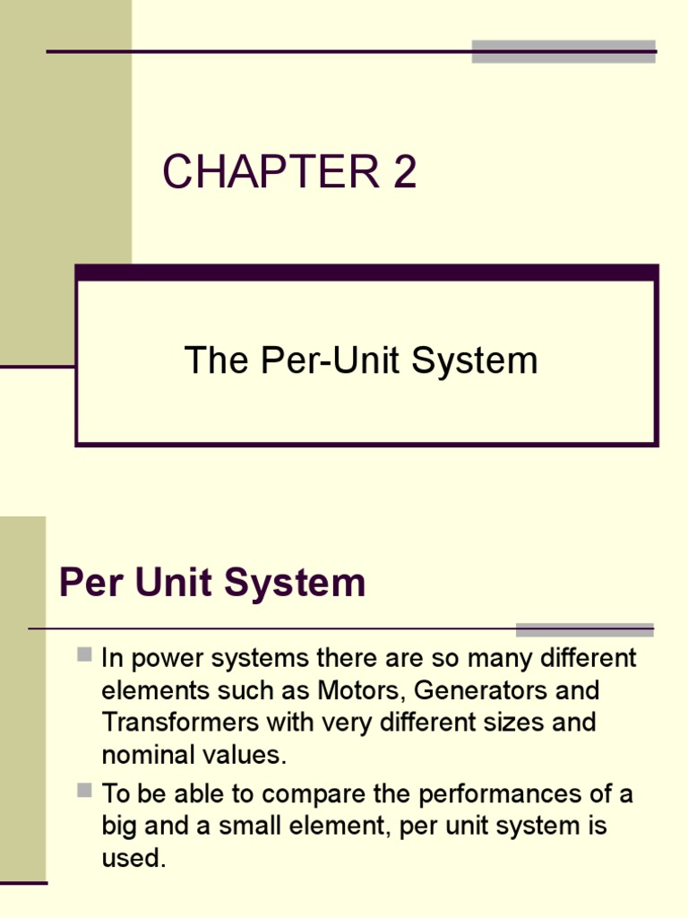 Chapter 2 The Per Unit System New | Download Free PDF | Quantity ...