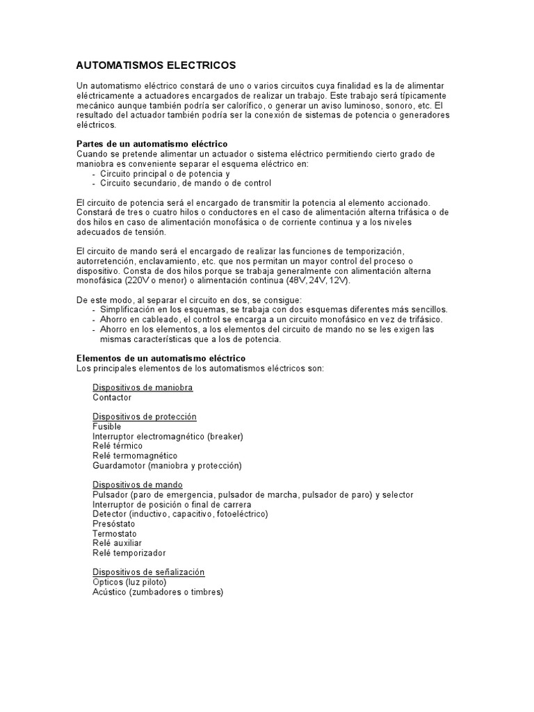 Unidad I - Teoria de Control Electromecanico | PDF | Relé | Corriente ...