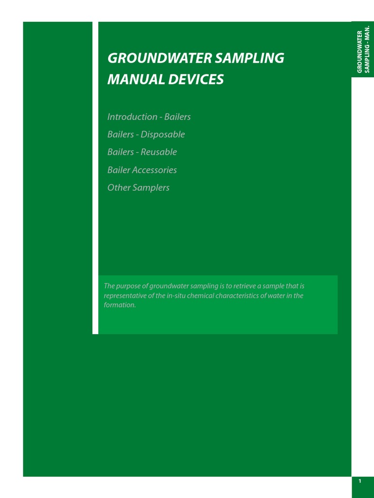 3 Groundwater Sampling Manual Devices | PDF | Polyvinyl Chloride | Tap ...