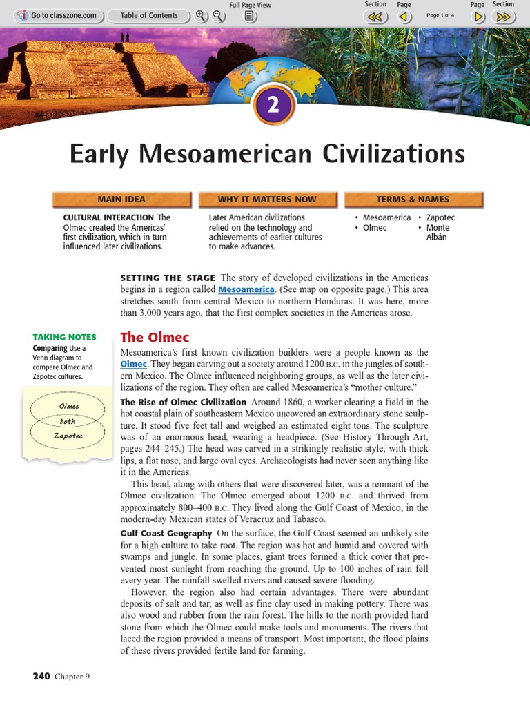 CH 9 Sec 2 - Early Mesoamerican Civilizations PDF | PDF | Mesoamerica