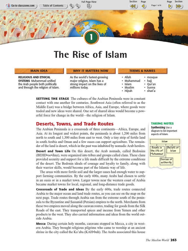 CH 10 Sec 1 - The Rise of Islam PDF | PDF | Muhammad | Hajj