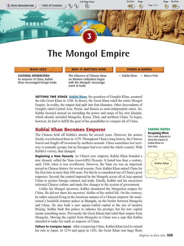 Ch 12 Sec 3 - The Mongol Empire.pdf | Marco Polo | Mongol Empire | Free ...