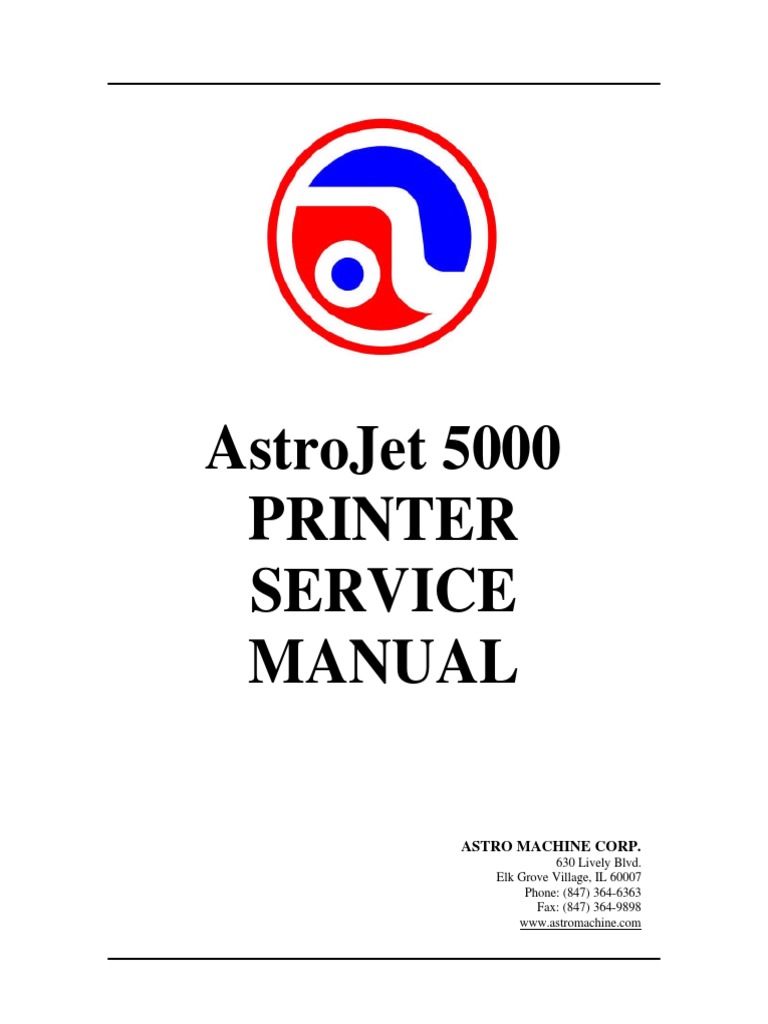 AstroJet Inkjet Printer Manualaj - 5000 | PDF | Electrical Connector ...