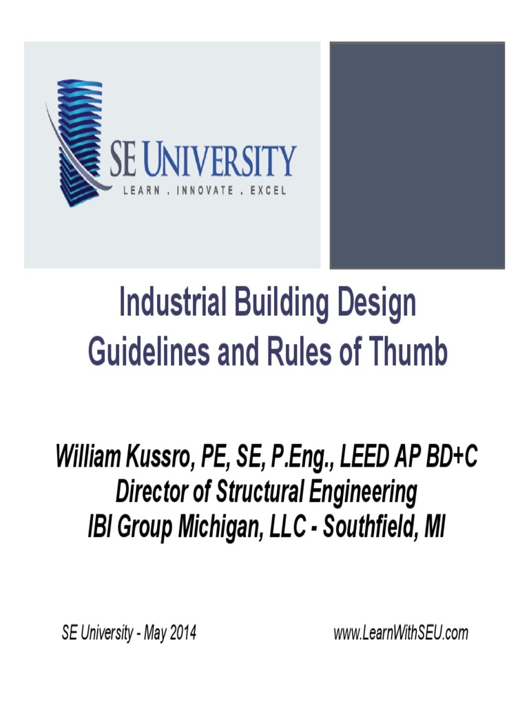 2014.05.14 - Industrial Building Design Guidelines and Rules of Thumb ...
