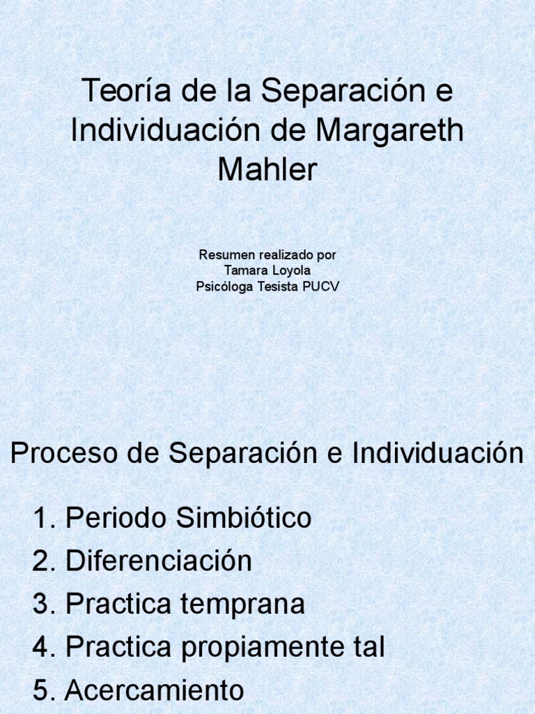 Teoría de La Separación e Individuación de M. Mahler | PDF
