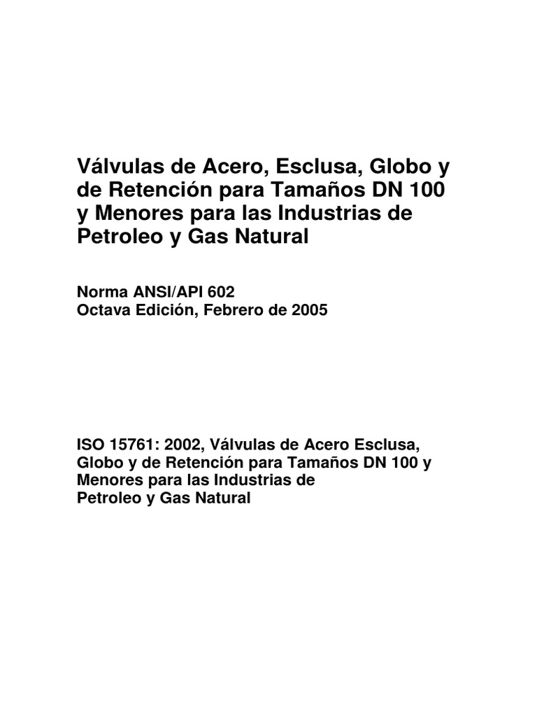 Norma API 602 | PDF | Tornillo | Soldadura