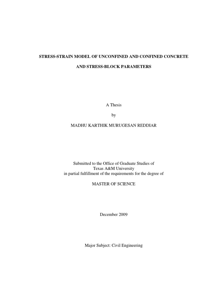 Stress-Strain Model of Unconfined and Confined Concrete and Stress ...