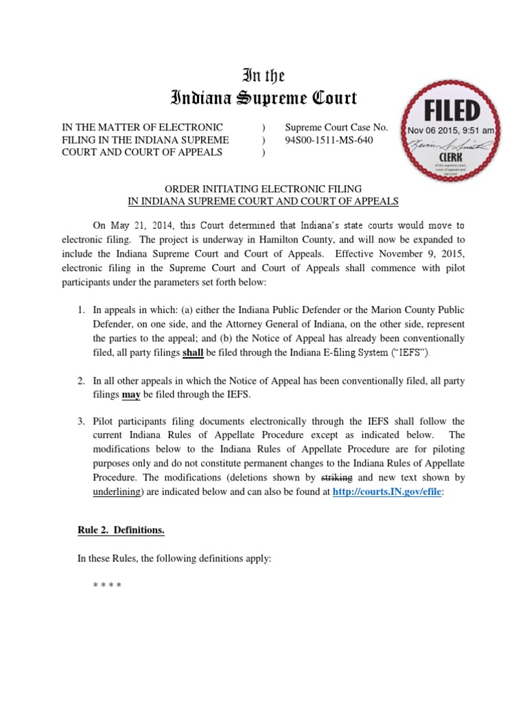 Indiana Supreme Court: in The | PDF | Brief (Law) | Standard Of Review