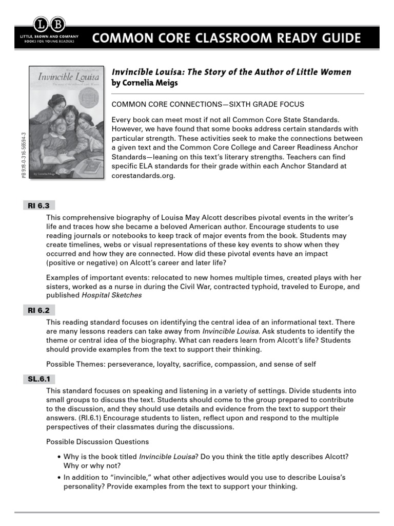 Invincible Louisa Common Core Guide | PDF | Little Women | Emily Dickinson