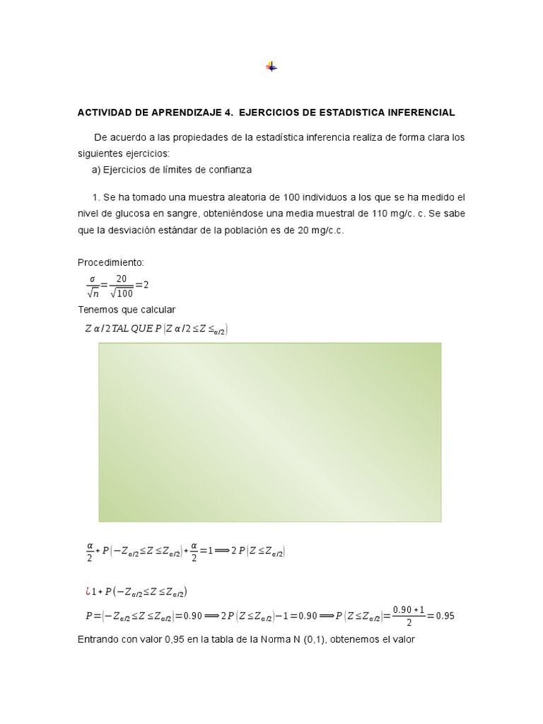 Estadística inferencial ejercicios | PDF | Intervalo de confianza | Muestreo (Estadísticas)