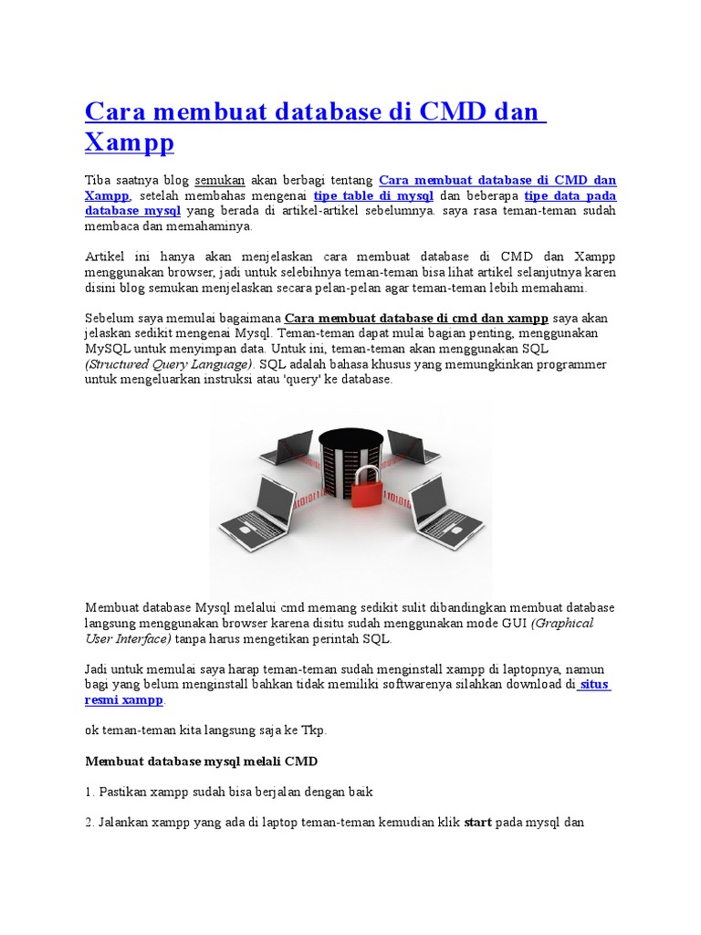 Cara Membuat Database Di CMD Dan Xampp | PDF