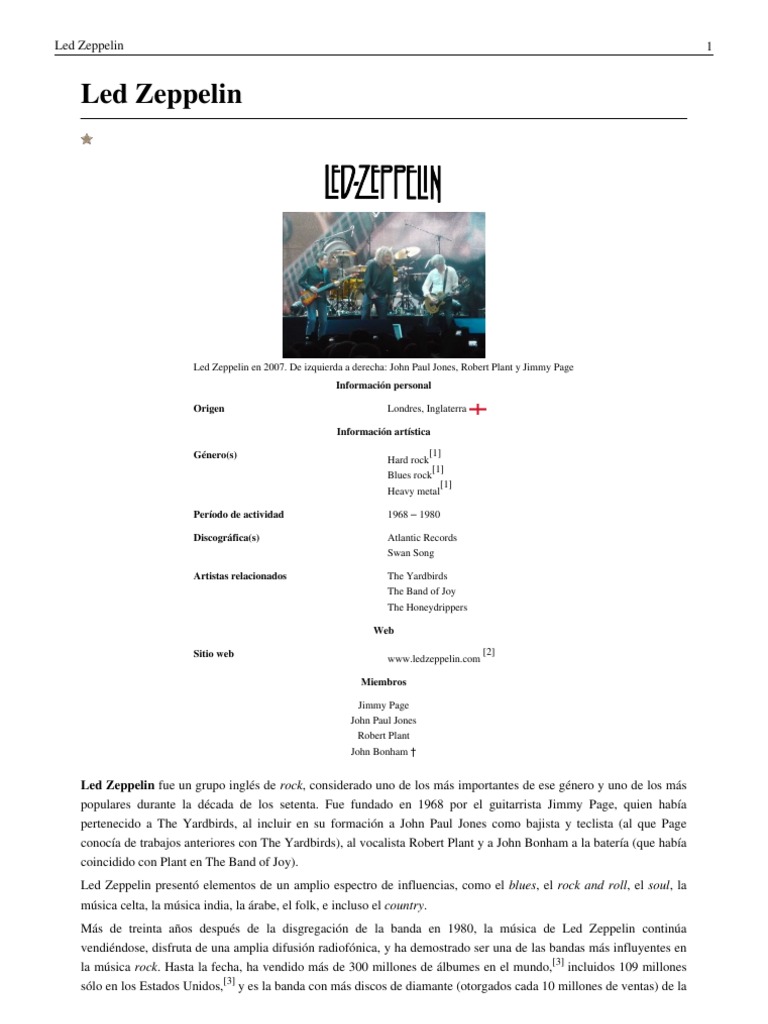 Biografía-Led Zepellin | PDF | Led Zeppelin | Jimmy Page