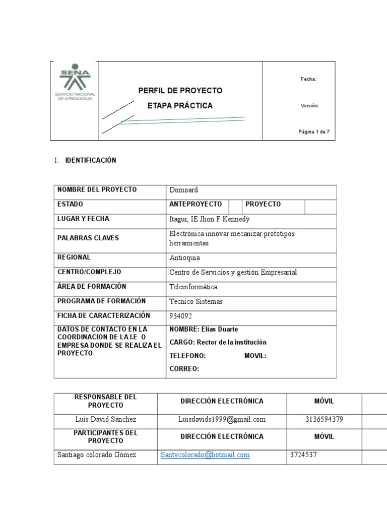 Formato Proyecto | PDF