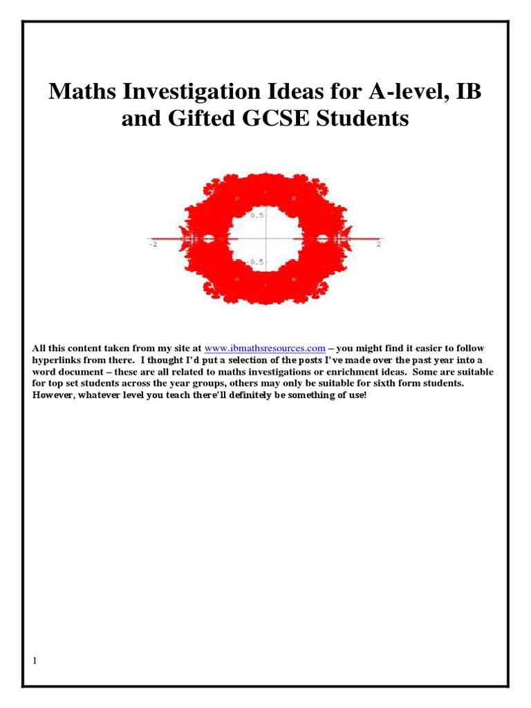 Mathematical Exploration Topics: Over 100 Ideas for Investigations ...