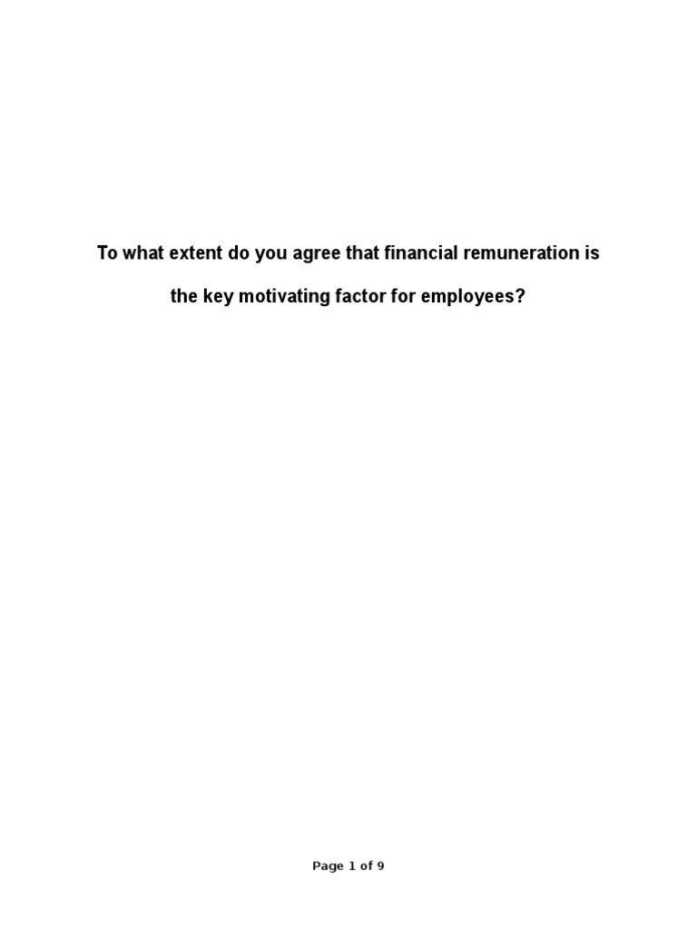 Financial Remuneration Is The Key Motivating Factor For Employees | PDF ...