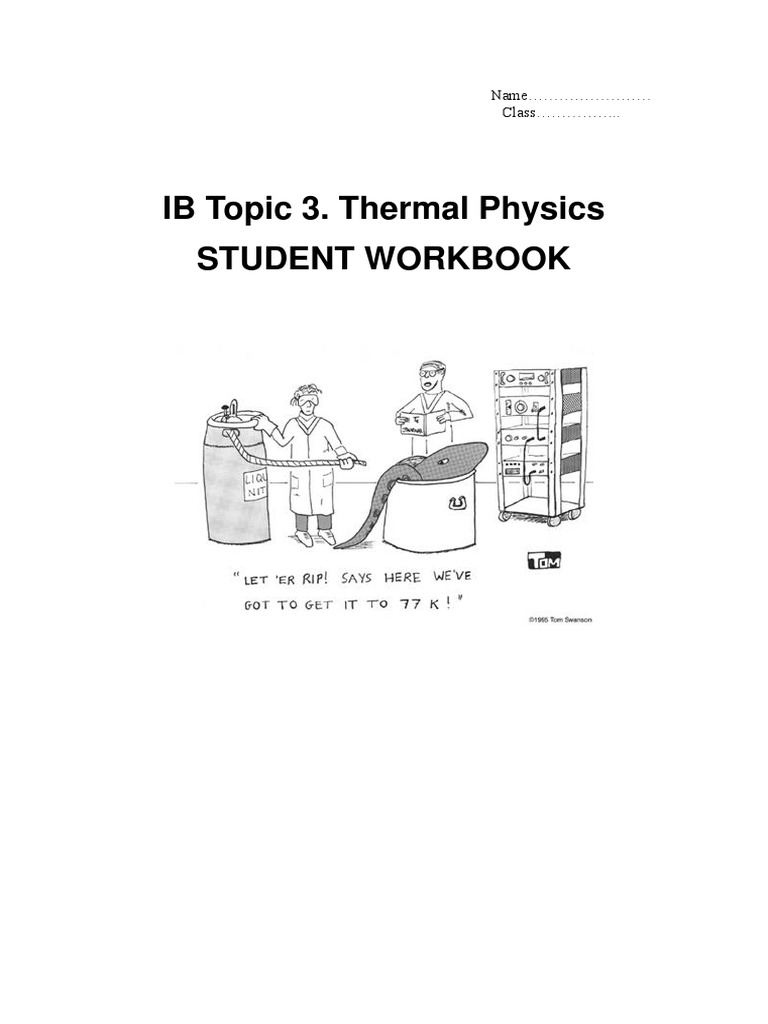 IB Topic 3 Thermal Physics Question Booklet | PDF | Gases | Physical ...