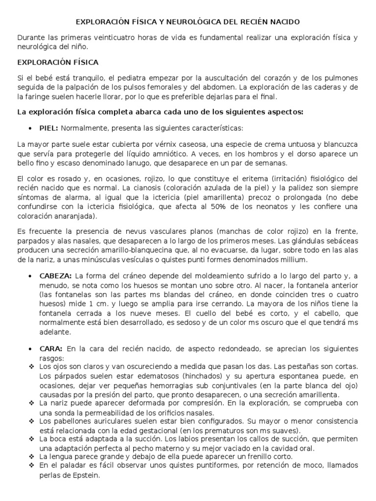 Examen Fisico Recien Nacido y Embarazada | PDF | El embarazo | Anatomía
