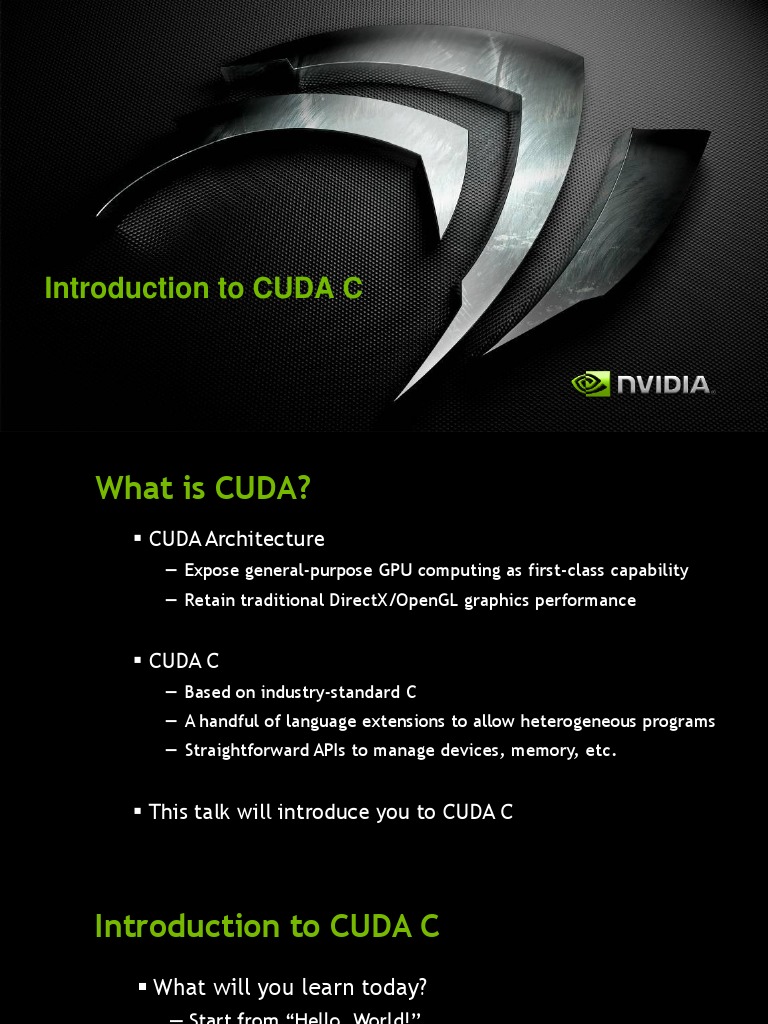 Introduction To CUDA | PDF