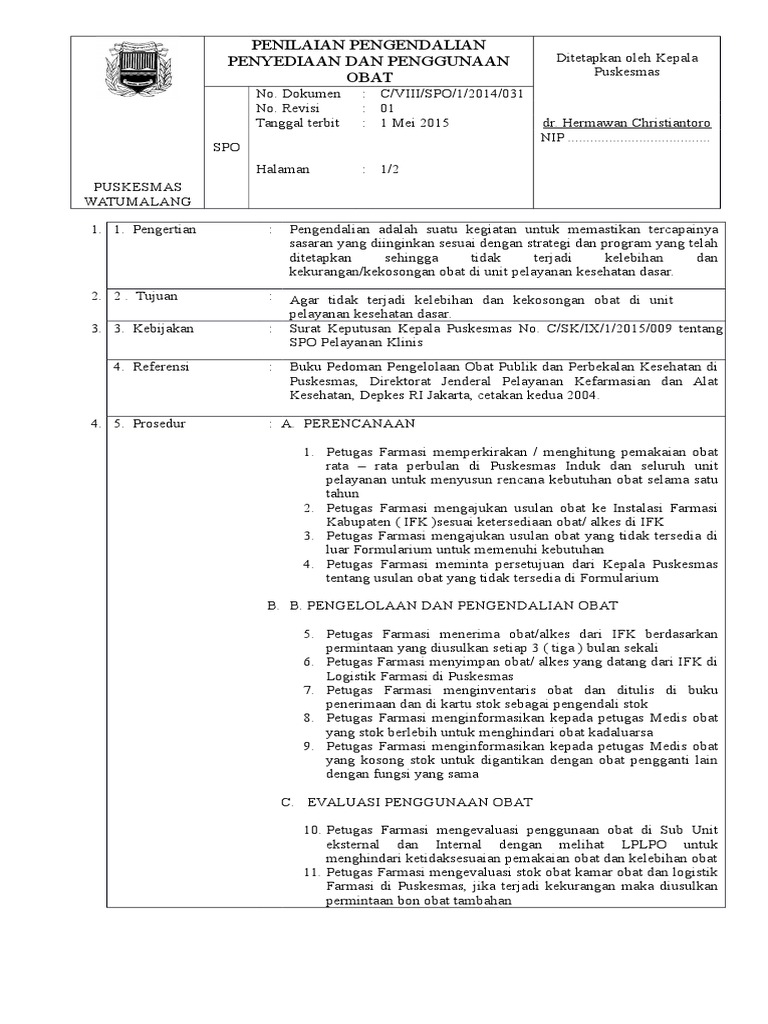 Contoh Spo Fix 1015 | PDF