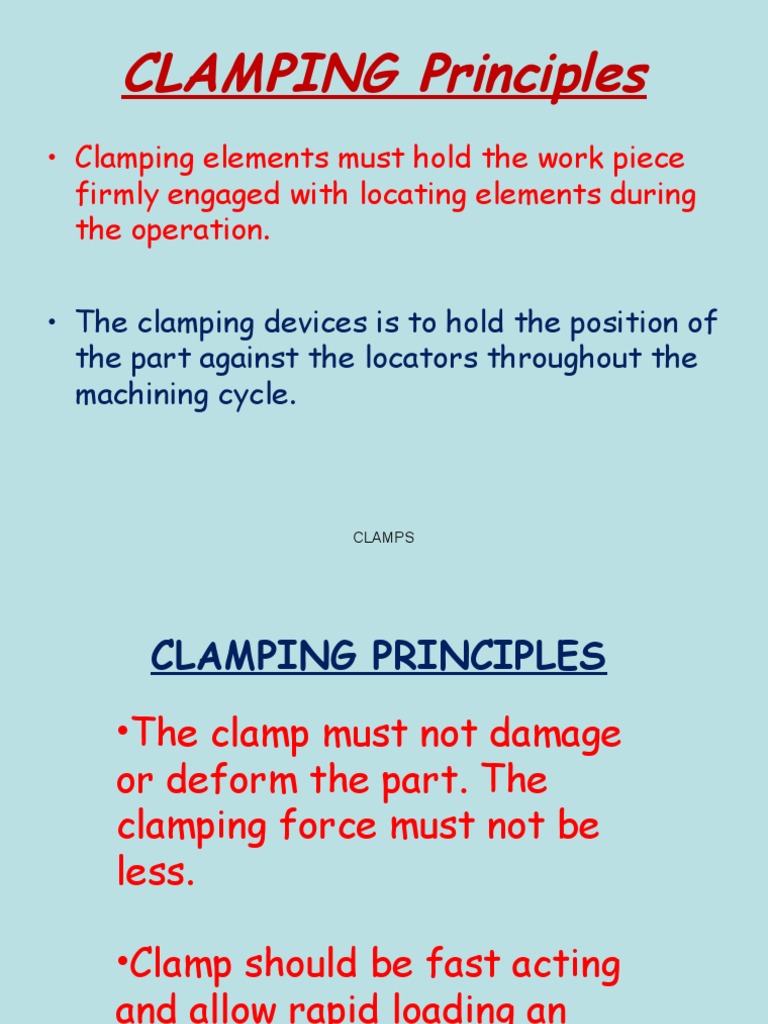 Types of Clamps and Clamping Principles | PDF | Machines | Screw