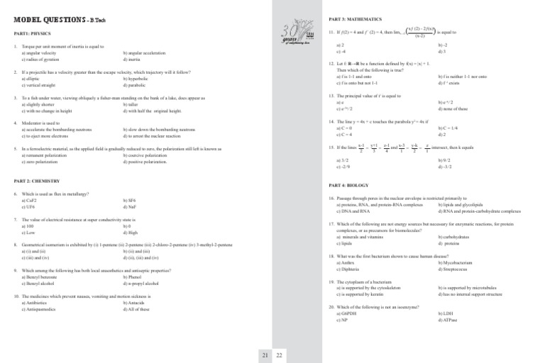 SRMJEEE Sample Paper 10 (Sample Paper 2015) | PDF