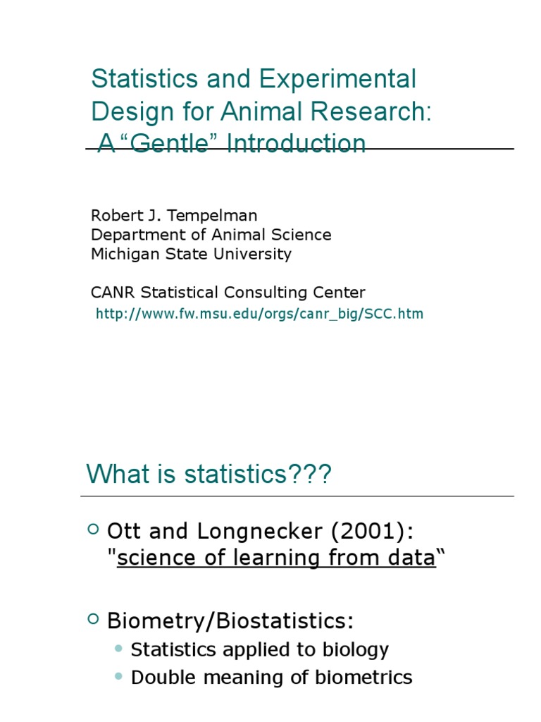 Understanding the Fundamentals of Experimental Design and Statistical ...
