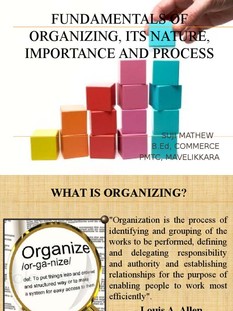 Fundamentals of Organizing, Its Nature, Importance and Process | PDF ...