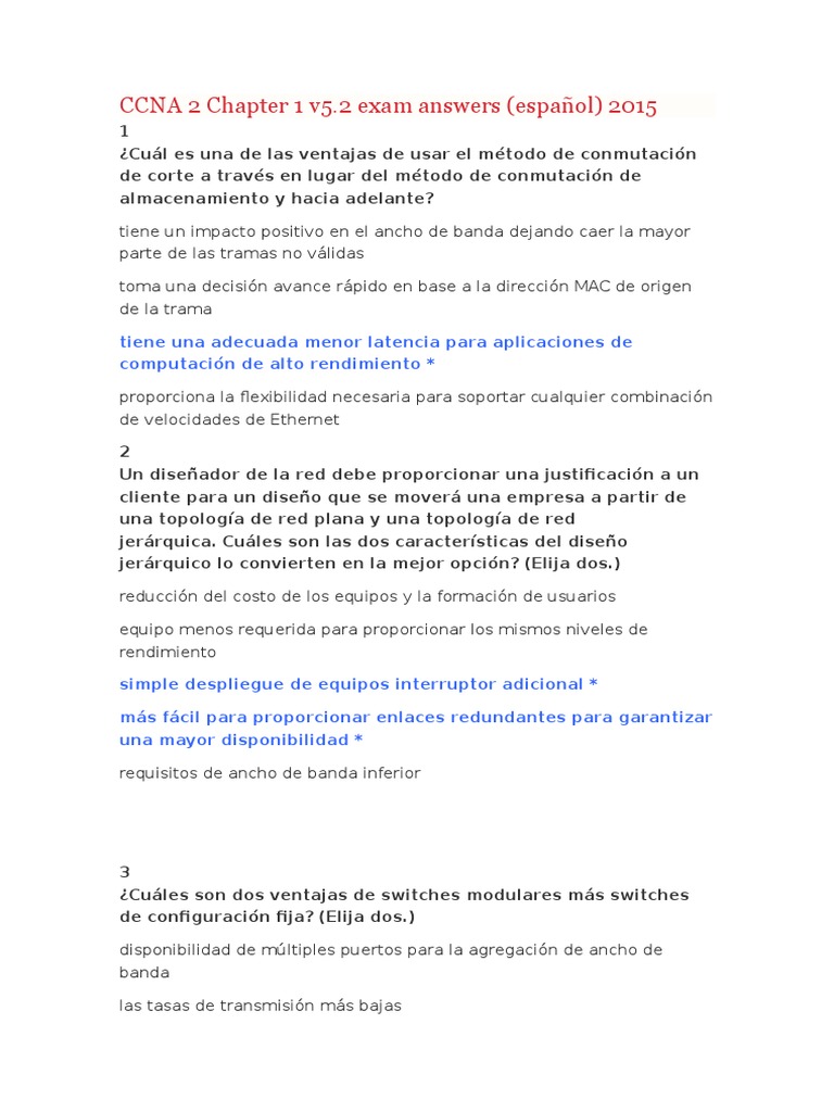 Ccna2 Final V5.2 | PDF | Enrutador (Computación) | Conmutador de red