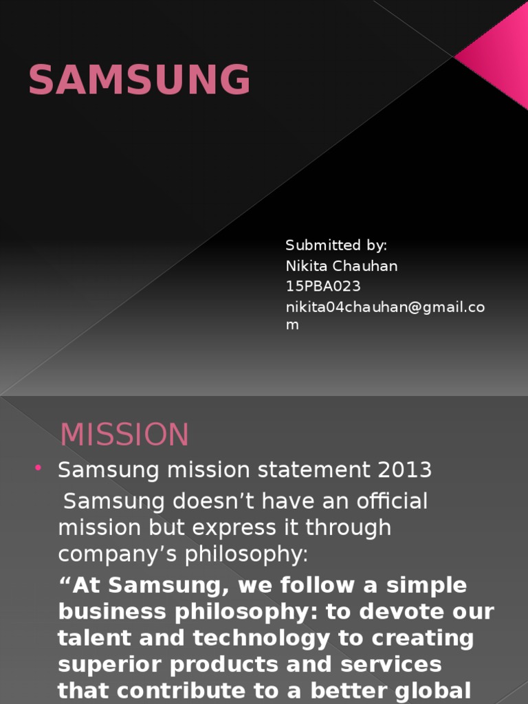 Samsung's Global Operations and Strategic Vision for Growth | PDF ...