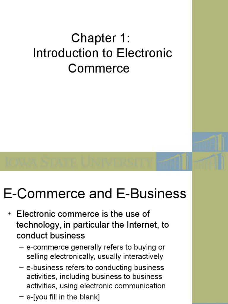 Introduction To Electronic Commerce | Download Free PDF | Electronic Data Interchange | E Commerce