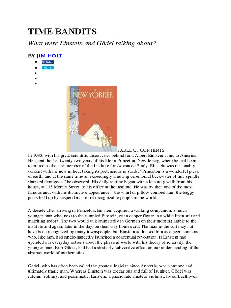 Einstein & Godel (Time Bandits) | PDF | Universe | Albert Einstein