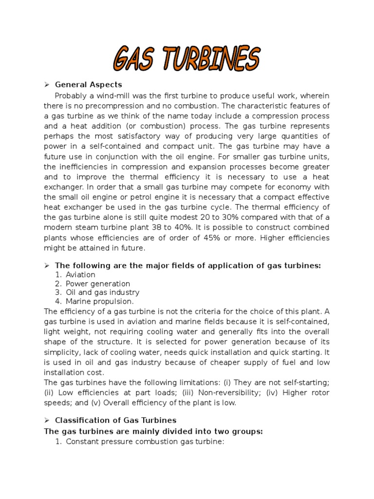 Gas Turbines | PDF | Gas Turbine | Internal Combustion Engine