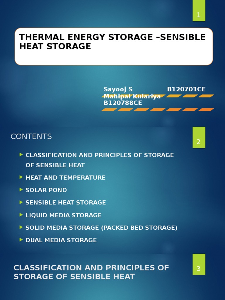 Thermal Energy Storage and Sensibile Energy Storage | PDF | Heat | Solid