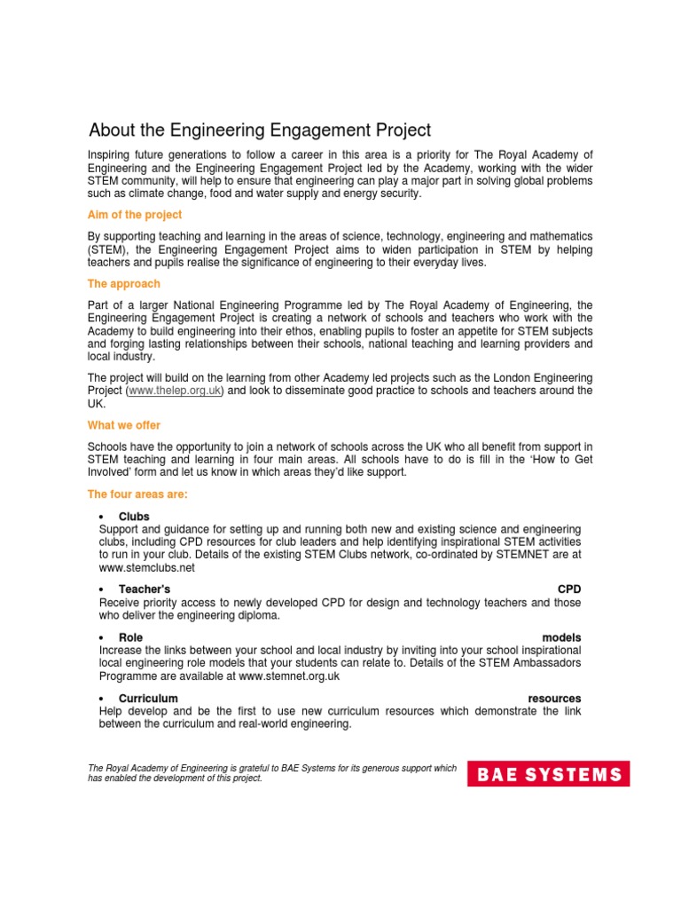 About The Engineering Engagement Project | Download Free PDF | Science ...