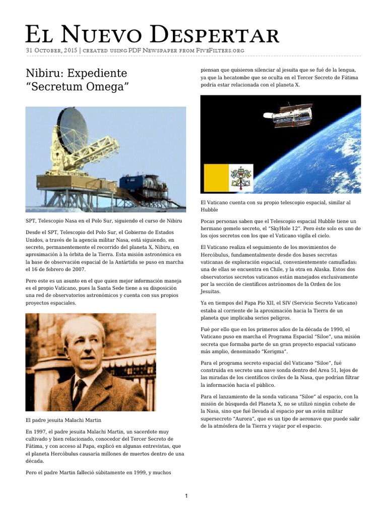 Nibiru Expediente Secretum Omega | PDF | Nasa | Tierra