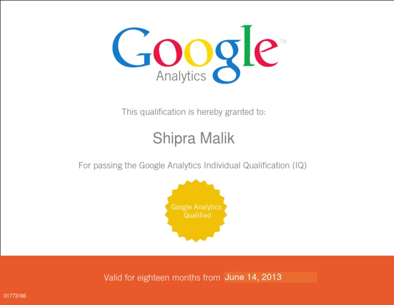 Google Analytics IQ Certification Document | PDF