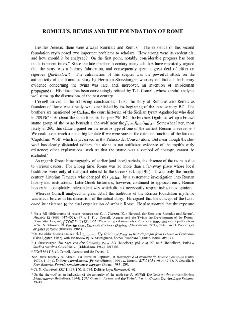 Romulus Remus and The Foundation of Rome | PDF | Romulus And Remus ...