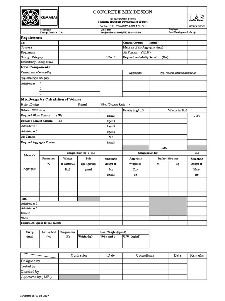 Concrete Mix Design: Requirments | PDF | Construction Aggregate | Density