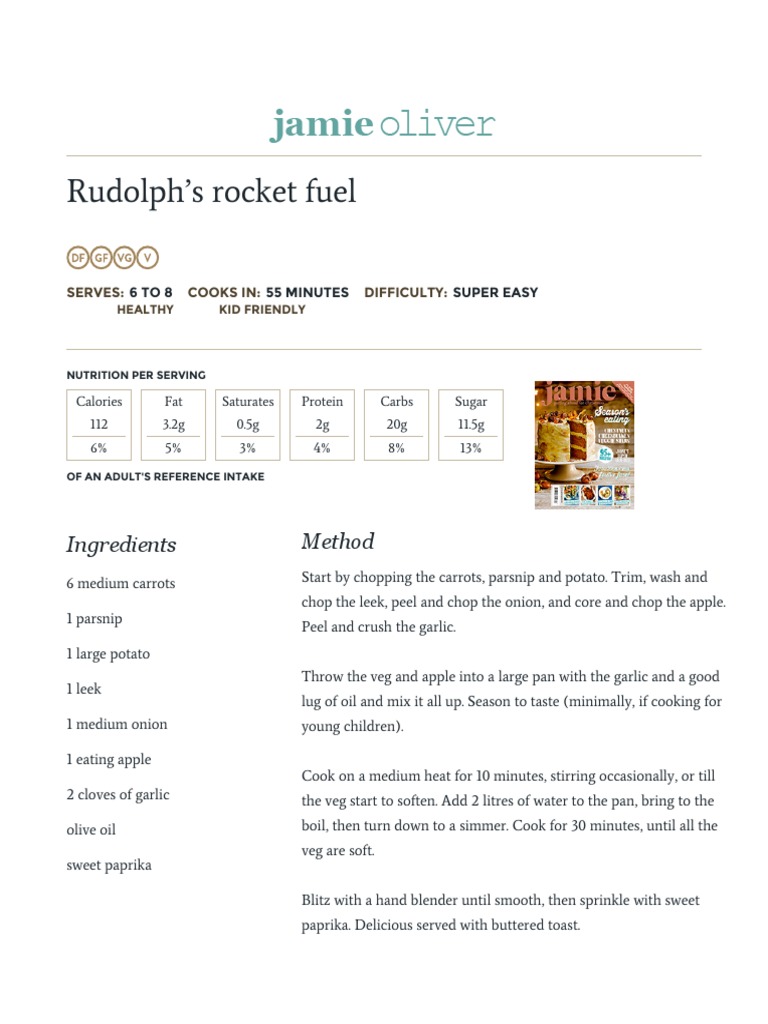Rudolph's Rocket Fuel Soup Recipe | PDF