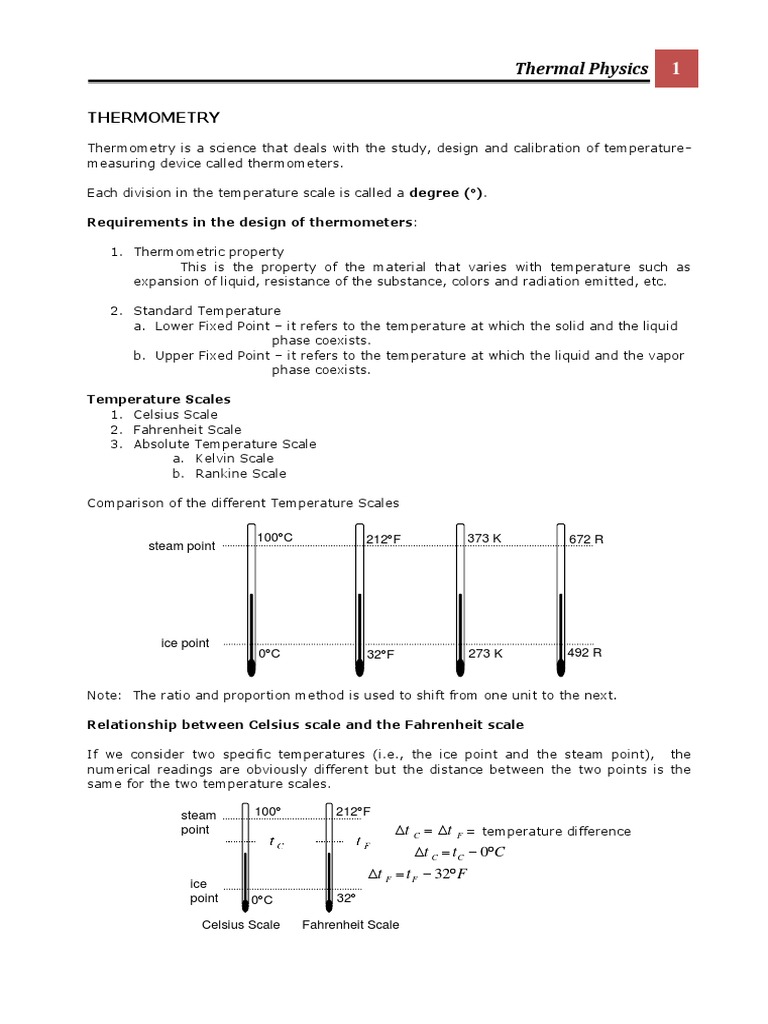 Thermal Physics Lecture Outline 1 | PDF | Thermal Expansion | Heat Transfer