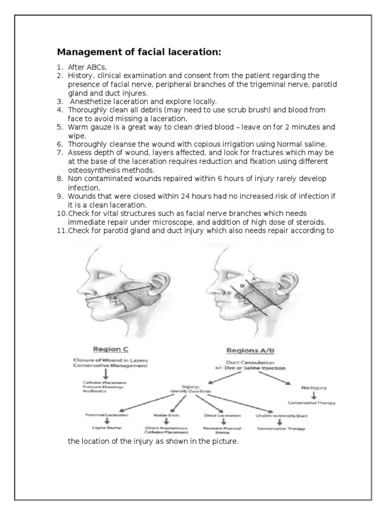 Management of Facial Laceration | PDF