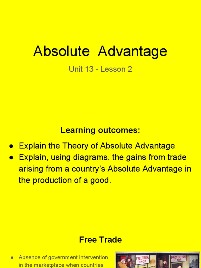 Absolute Advantage & Trade Explained | PDF | Comparative Advantage ...