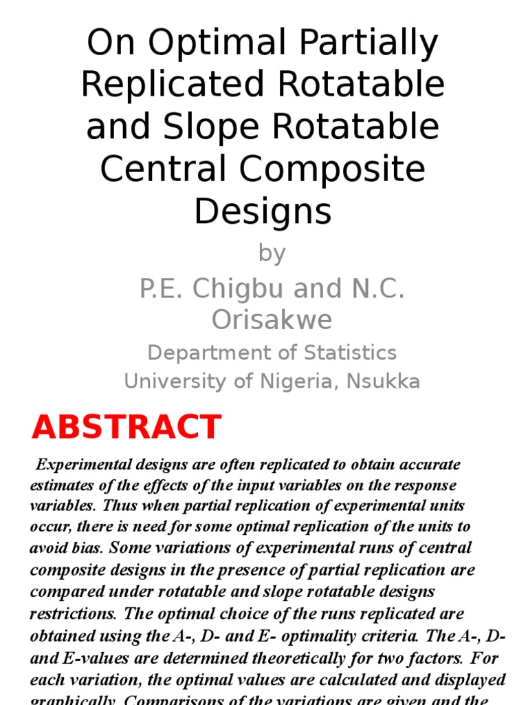 On Optimal Partially Replicated Rotatable and Slope Rotatable Central ...